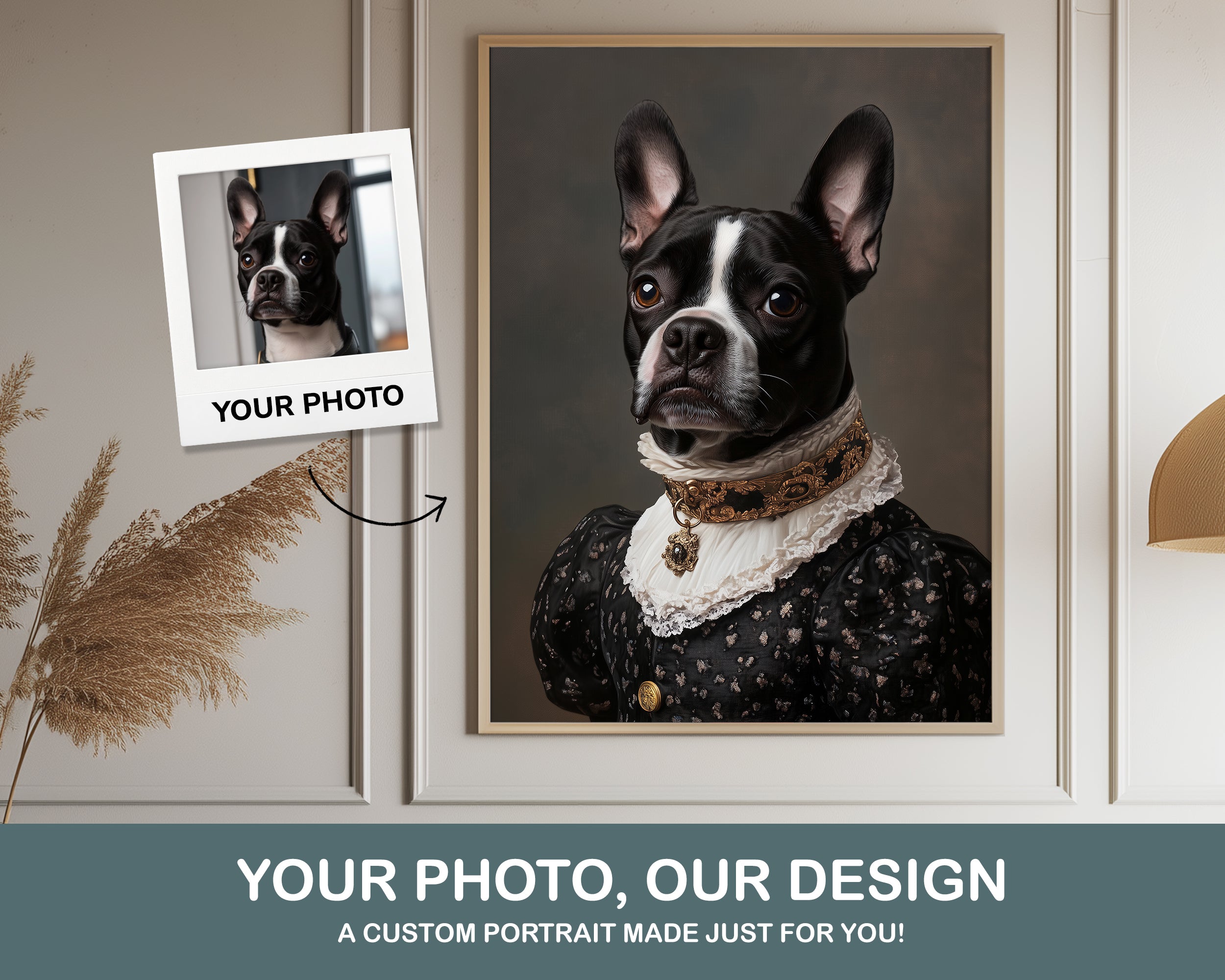 The Dame – personalized dog portrait – Unpaws